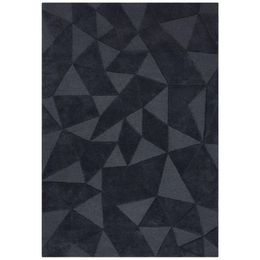 Luxus-Wollteppich mit Geometrischem Muster - "Deben Troy" . Farbe: Anthrazit, 160x230 cm KADIMA DESIGN