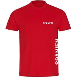 multifanshop Herren T-Shirt - Spanien - Brust & Seite - Druck weiß - Männer