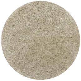 Strapazierfähiger & Kuscheliger Hochflor-Teppich "Lyne". Farbe: Beige, 133x133 cm KADIMA DESIGN