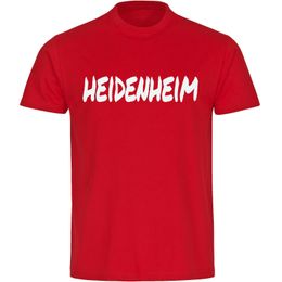 multifanshop Herren T-Shirt - Heidenheim - Textmarker - Druck weiß - Männer