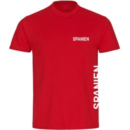 multifanshop Herren T-Shirt - Spanien - Brust & Seite - Druck wei&szlig; - M&auml;nner