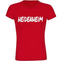 multifanshop Damen T-Shirt - Heidenheim - Textmarker - Druck weiß - Frauen