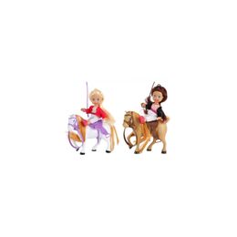 Toi-Toys - LILLY Teenager-Puppen 12cm mit 2 Pferden, Halfter & Sattel Spielfigur