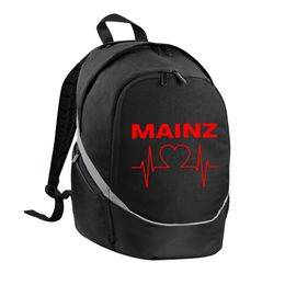 multifanshop Rucksack - Mainz - Herzschlag - Druck rot - Tasche