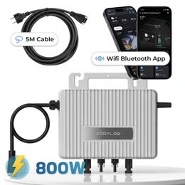 ECOFLOW Mikro-Wechselrichter 800 W EFStreamMI800W f&uuml;r Balkonkraftwerk, IP67 wetterfest, Plug-&-Play Installation, 2 MPPT, Bluetooth & WIFI, inkl. 5 m Anschlusskabel, Micro Inverter