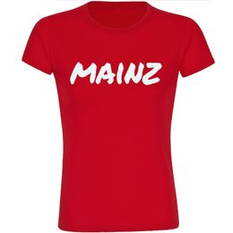 multifanshop Damen T-Shirt - Mainz - Textmarker - Druck weiß - Frauen