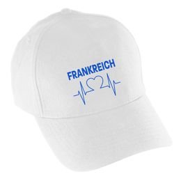 multifanshop Baseballcap - Frankreich - Herzschlag - Druck navi - Mütze