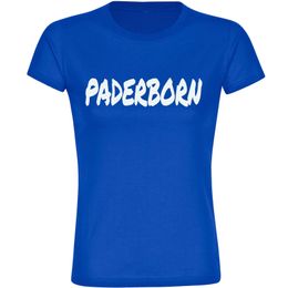 multifanshop Damen T-Shirt - Paderborn - Textmarker - Druck weiß - Frauen