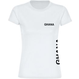 multifanshop Damen T-Shirt - Ghana - Brust & Seite - Druck schwarz - Frauen