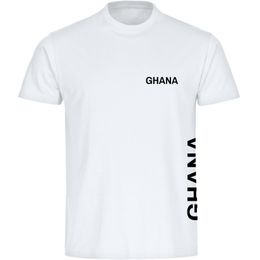 multifanshop Herren T-Shirt - Ghana - Brust & Seite - Druck schwarz - M&auml;nner