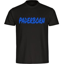 multifanshop Herren T-Shirt - Paderborn - Textmarker - Druck blau - Männer