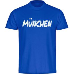 multifanshop Kinder T-Shirt - München blau - Textmarker - Druck weiß - Kind