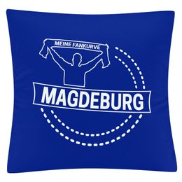 multifanshop Kissenbezug - Magdeburg - Meine Fankurve - Druck wei&szlig; - Kissen