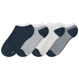 Gina Benotti 4 Paar Damen Sneaker-Socken im Muster-Mix