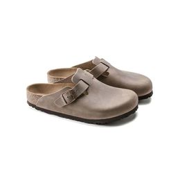 Birkenstock Leder-Clogs "Boston" in Beige - 26% | Größe 42 | Herren-hausschuhe