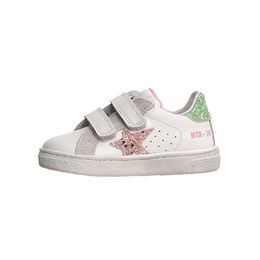 Naturino Leder-Sneakers "Pinn" in Weiß/ Grün/ Rosa - 47% | Größe 27 | Kindersneakers