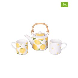 Villa d ́Este 3tlg. Teeset "Fruit Life" in Gelb/ Weiß - 10% | Gedeckter-tisch