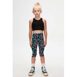 lovetti Capri-Leggings in Schwarz/ Bunt - 71% | Größe 128 | Kinderhosen