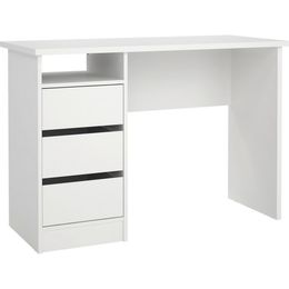 Mid.you Schreibtisch, Wei&szlig;, Holzwerkstoff, 3 Schublade(n) Schubladen, rechteckig, Wange, 48.5x76x110 cm, Stauraum, Arbeitszimmer, Schreibtische, B&uuml;rotische
