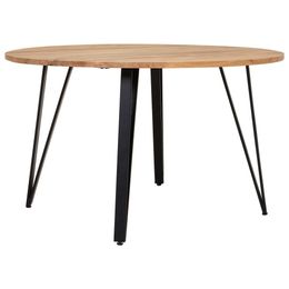 Livetastic Esstisch, Schwarz, Akazie, Holz, Metall, Akazie, vollmassiv, rund, konisch, 130x76x130 cm, Esszimmer, Tische, Esstische, Esstische rund
