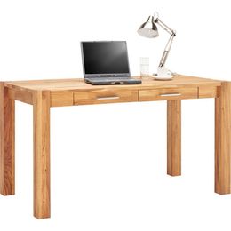Linea Natura Schreibtisch, Wildeiche, Kunststoff, Wildeiche, massiv, 2 Schublade(n) Schubladen, rechteckig, eckig, 140x70x76 cm, Arbeitszimmer, Schreibtische, B&uuml;rotische