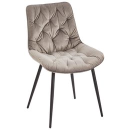 Livetastic Stuhl, Grau, Holz, Metall, Textil, Pappel, Sperrholz, F&uuml;llung: Schaumstoff, Rundrohr, 52x85x59 cm, Bsci, Esszimmer, St&uuml;hle, Esszimmerst&uuml;hle, Vierfu&szlig;st&uuml;hle