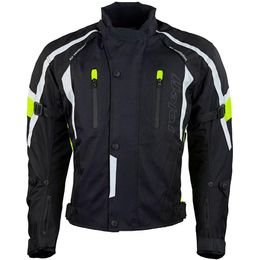 Motorradjacke Roleff "Ancona" Gr. S, schwarz (schwarz, gelb), Jacken, S, Obermaterial: 100% Polyester. Innenfutter: 100% Polyester, Mit Sicherheitsstreifen