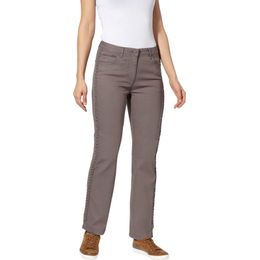 CR&Eacute;ATION L Damen 5-Pocket-Jeans mit Flechtverzierung an den Seiten taupe-denim Gr&ouml;&szlig;e 50