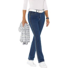CR&Eacute;ATION L Damen 5-Pocket-Jeans mit Flechtverzierung an den Seiten blue-stone-washed Gr&ouml;&szlig;e 48