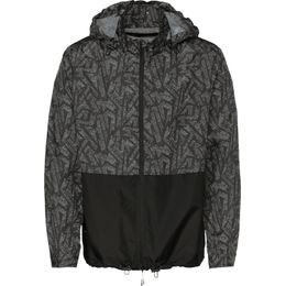 Herren Sportjacke , weitenregulierbar an Kapuze, &Auml;rmeln und Saum schwarz-gemustert Gr&ouml;&szlig;e 62
