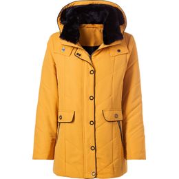 CRÉATION L Damen Parka mit Pelz-Imitat-Kragen ocker Größe 38