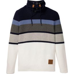 Catamaran Herren Rollkragenpullover mit Streifen-Muster marine-ecru-gestreift Größe 50