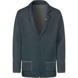 Marco Donati Herren Cardigan mit Reverskragen petrol-meliert Gr&ouml;&szlig;e 52