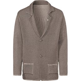 Marco Donati Herren Cardigan mit Reverskragen taupe-meliert Gr&ouml;&szlig;e 52