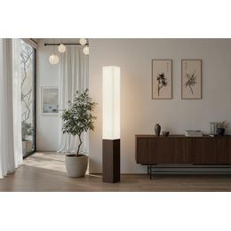 Riess Ambiente Stilvolle Stehlampe PARIS CLASSIC 160cm weißer Stoffschirm dunkelbrauner Fuß Riess-Ambiente Modern Retro