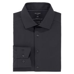 Businesshemd OLYMP "Luxor 24/Seven modern fit", Herren, Gr. 45, N-Gr, schwarz, Web, Obermaterial: 64% Baumwolle, 27% Polyester, 9% Elasthan, Hemden, Comfort Stretch