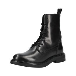 Schnürstiefelette Geox "Geox Stiefelette Leder", Damen, Gr. 38, schwarz, Leder, Schuhe