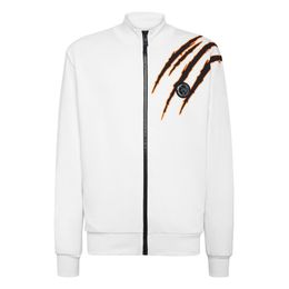 Plein Sport Sweatjacke Herren Gr&ouml;&szlig;e 4XL orange / schwarz / wei&szlig;