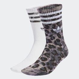 Sportsocken adidas originals "LEO CREW S 2P", Herren, Gr. L (43/45), grau (carbon, schwarz), Obermaterial: 54% Baumwolle, 23% Polyester, 21% Polyamid, 2% sonstige Fasern, Socken