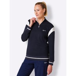 Sweatshirt Catamaran, Damen, Gr. 36/38, blau (marine, ecru), 50% Baumwolle, 50% Polyester, gemustert, mehrfarbig, unifarben, Sweatshirts