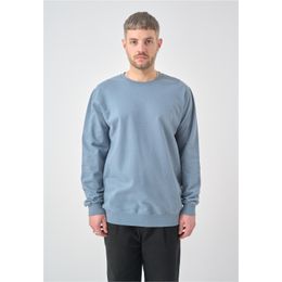 Sweatshirt Cleptomanicx "Ligull", Herren, Gr. L, blau, blau, 100% Baumwolle, meliert, normal, Rundhals, Sweatshirts Sweatshirt, mit kleiner M&ouml;wen-Stickerei