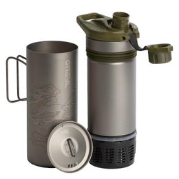 Grayl Titanium GeoPress Wasserfilter Trinkflasche olive drab
