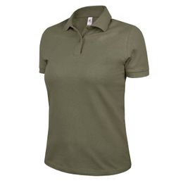 Womens Essential Polo Shirt oliv, Größe XS
