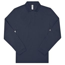 Essential Langarm Polo Shirt navy, Größe S