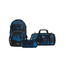 Coocazoo Schulrucksack-Set MATE Electric Ice 3-teilig in Blau/Schwarz | Gr.: onesize
