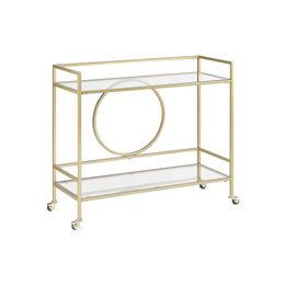 Beliani Servierwagen KERRY in Gold/Transparent - (W) 35 x (H) 81 x (L) 90 cm | Gr.: onesize