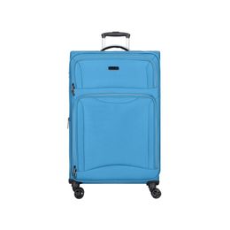 d&n D&N Travel Line 9204 4 Rollen Trolley L 76 cm mit Dehnfalte in blau | Gr.: onesize
