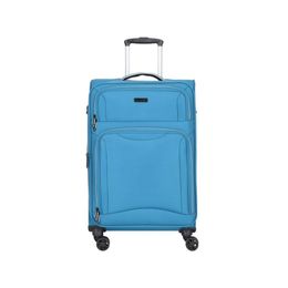 d&n D&N Travel Line 9204 4 Rollen Trolley M 66 cm mit Dehnfalte in blau | Gr.: onesize