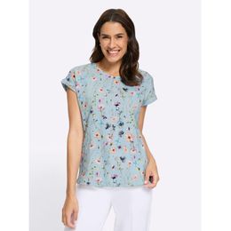 WITT WEIDEN Print-Shirt in hellblau-bedruckt | Gr.: 36