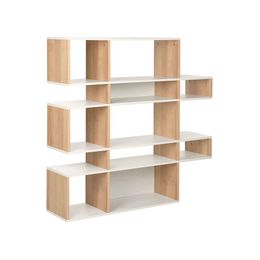Beliani B&uuml;cherregal AMARILO in Braun/Wei&szlig; - (W) 90 x (H) 120 x (L) 30 cm | Gr.: onesize